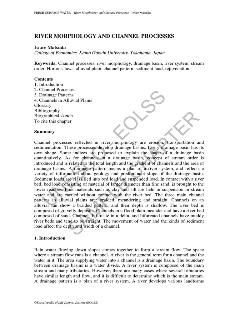 River Morphology and Channel Processes | PDF | River | River Delta