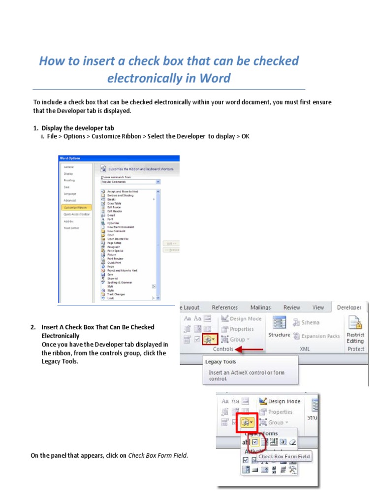 How To Add Check Box in Word | PDF