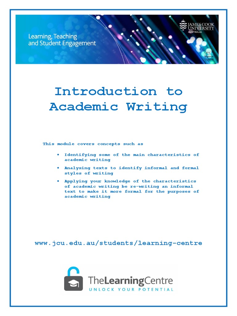 Introduction To Academic Writing: WWW - Jcu.edu - Au/students/learning ...