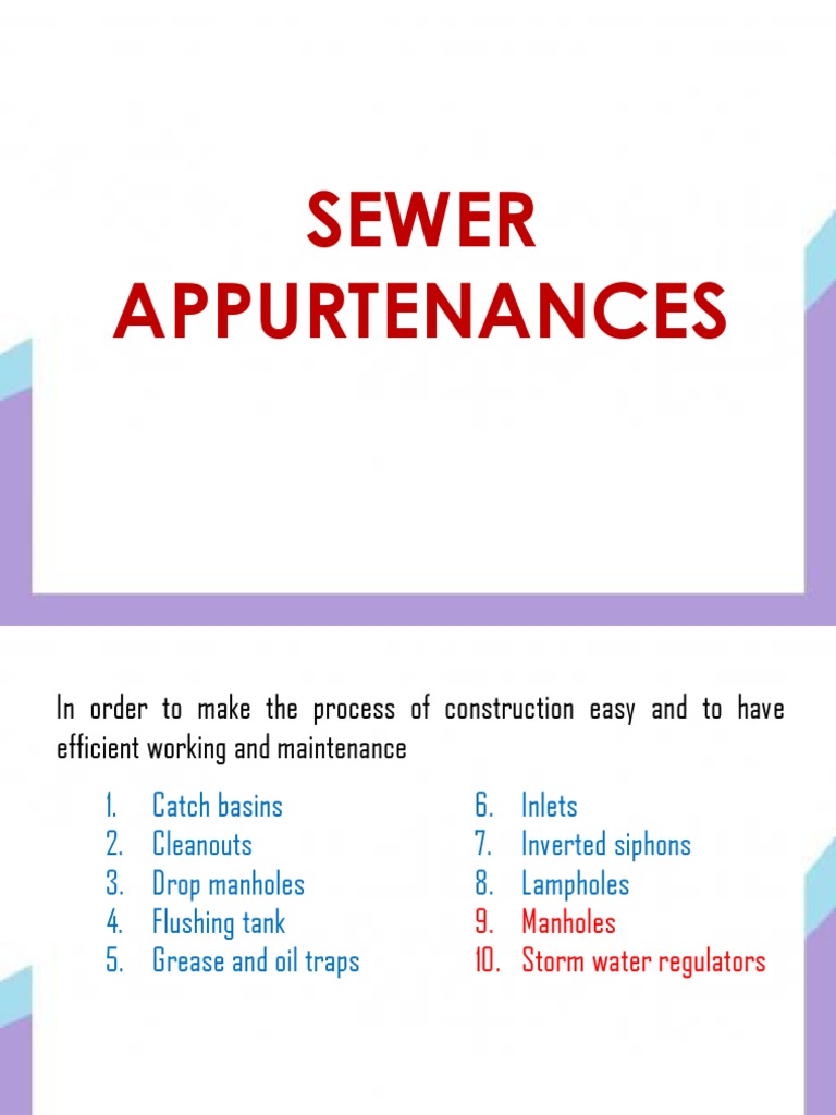 Unit 3B Sewer Appurtenances | PDF | Sanitary Sewer | Storm Drain