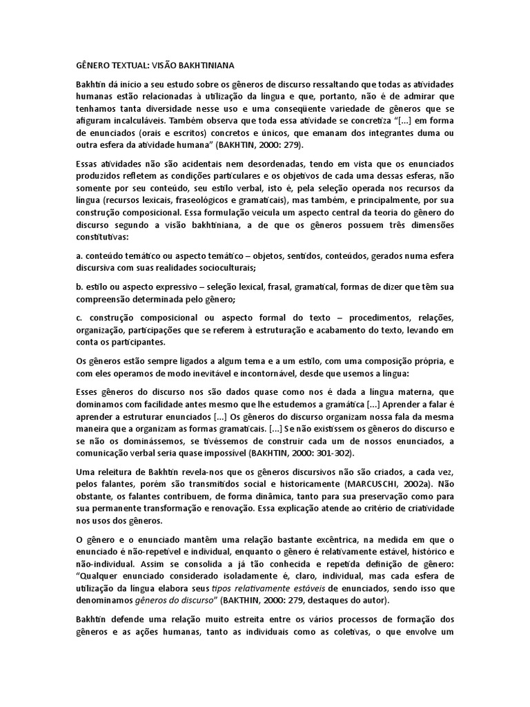 Gênero Textual | PDF | Discurso | Comunicação