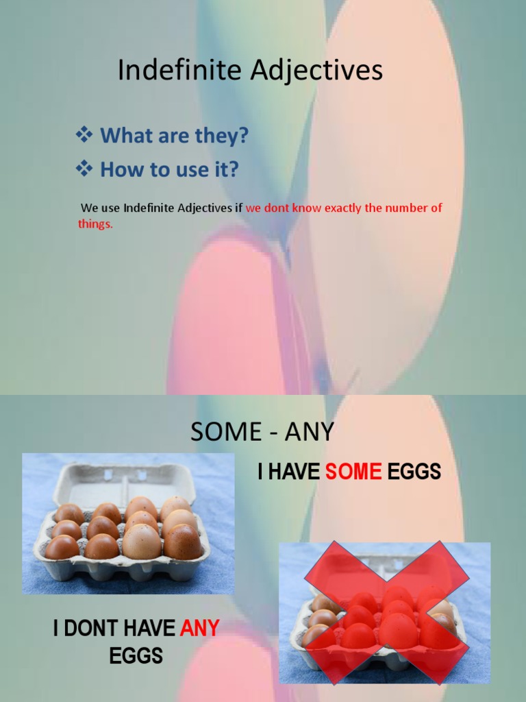 Indefinite Adjectives | PDF