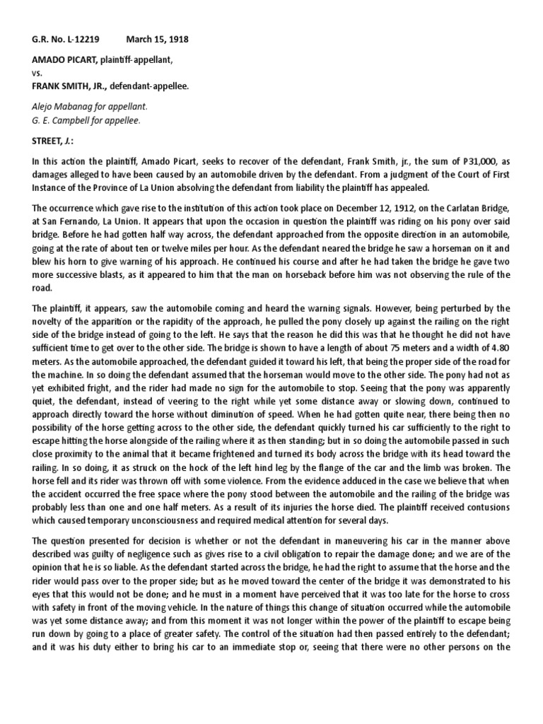 Torts Cases Atty Tecson | PDF | Negligence | Damages