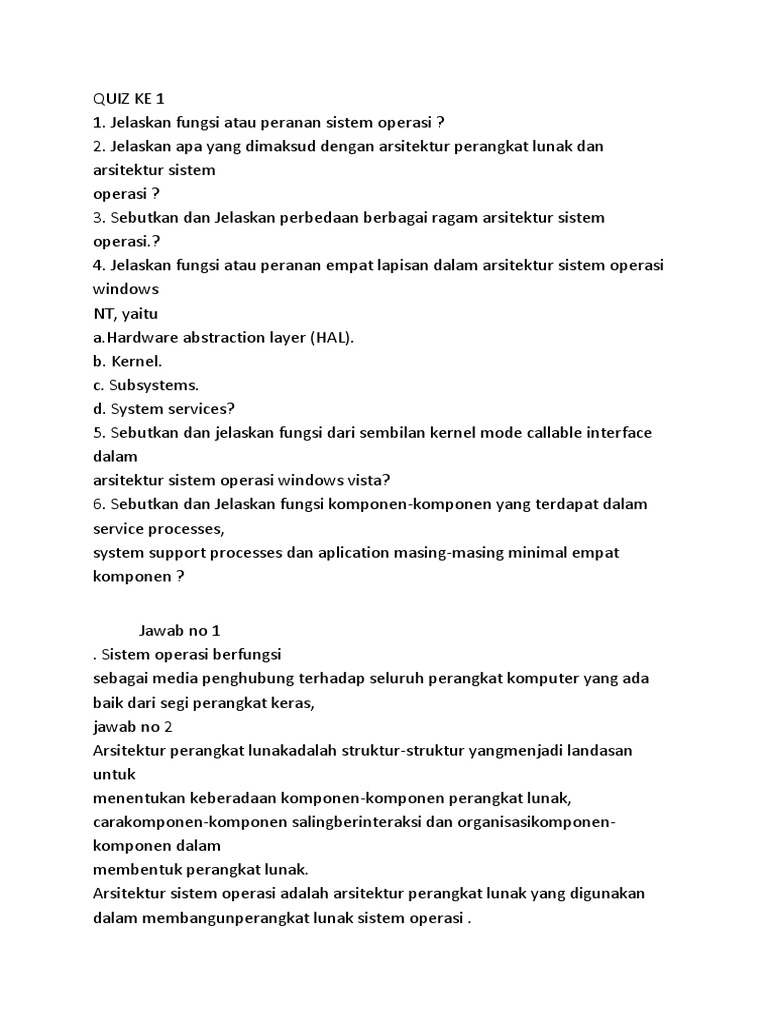 Quiz Ke 1 | PDF