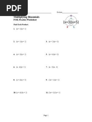 Foil Method Worksheet Pdf Foil Worksheet | TPT