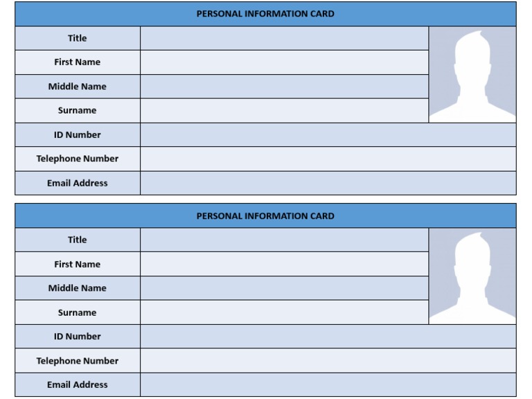 Personal Information Card | PDF | Sports & Recreation | Foreign ...