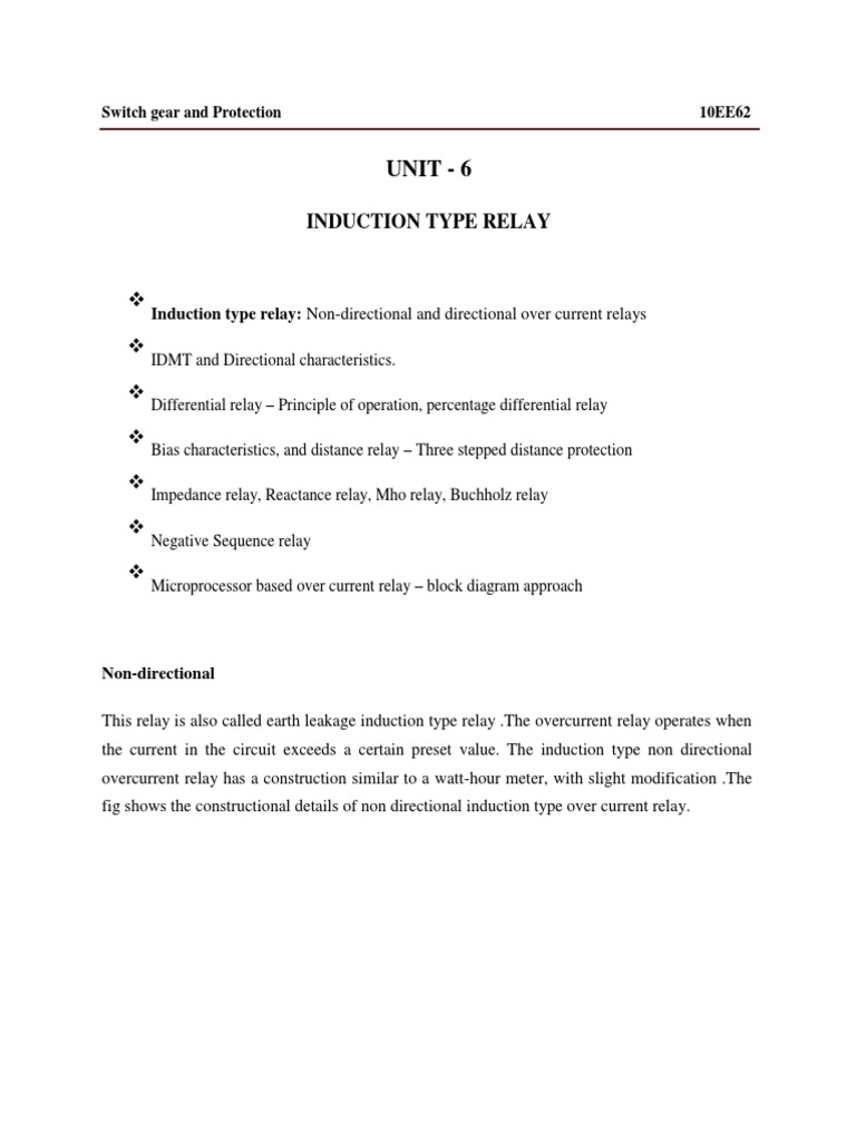 31 Non Directional Over Current Relays | PDF | Electromagnetic ...
