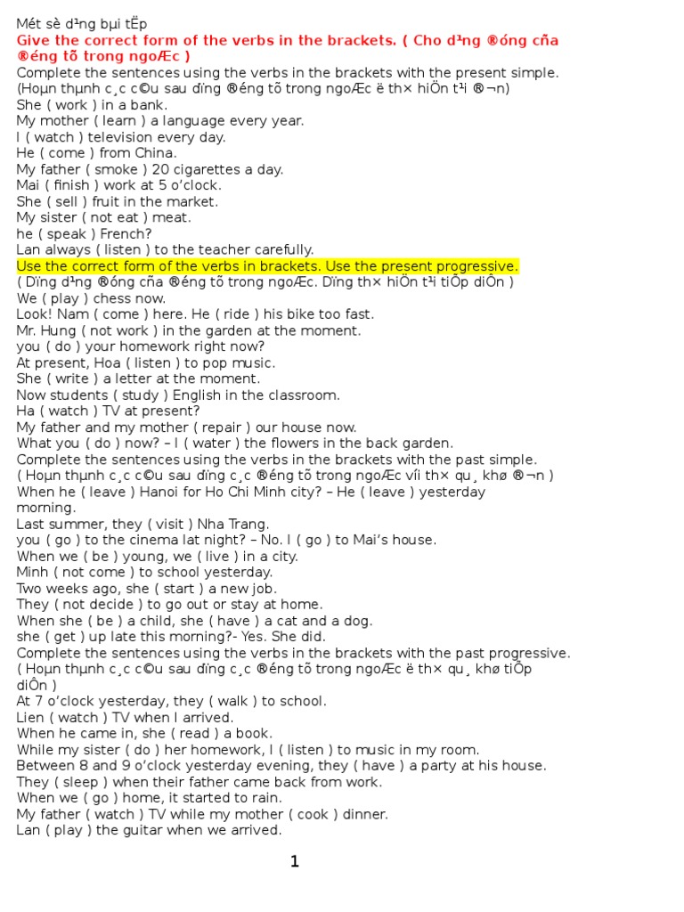 Mot So Bai Tap Tham Khao On Thi Vao 10 Theo Baif | PDF