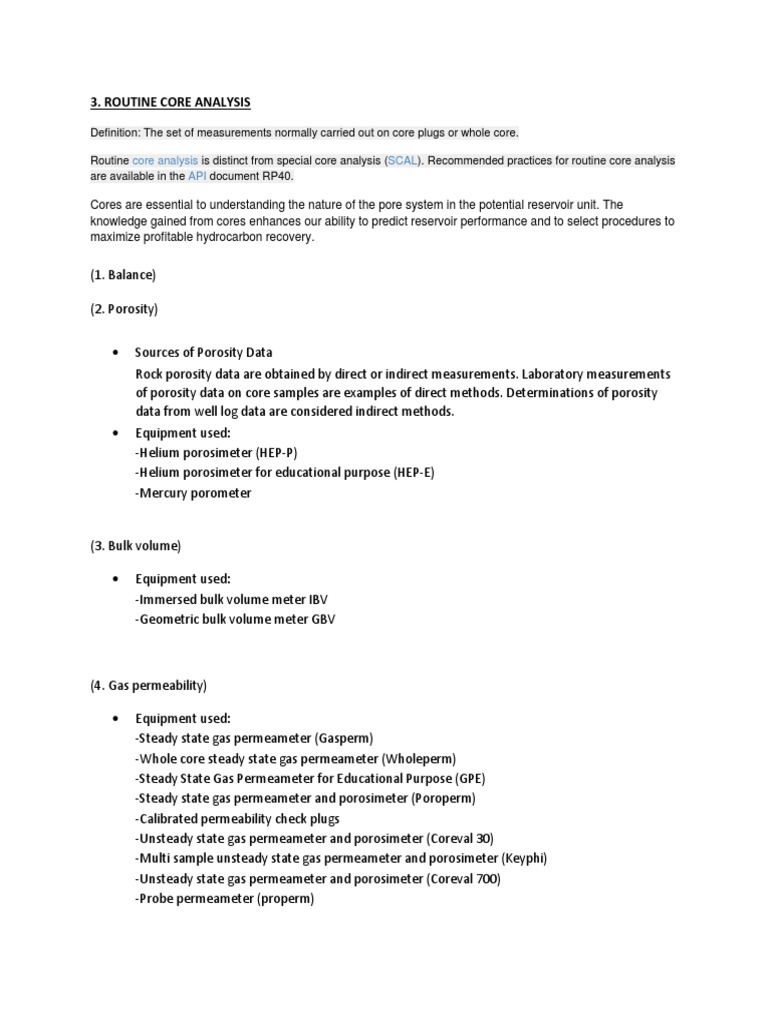 Routine Core Analysis | Download Free PDF | Permeability (Earth ...