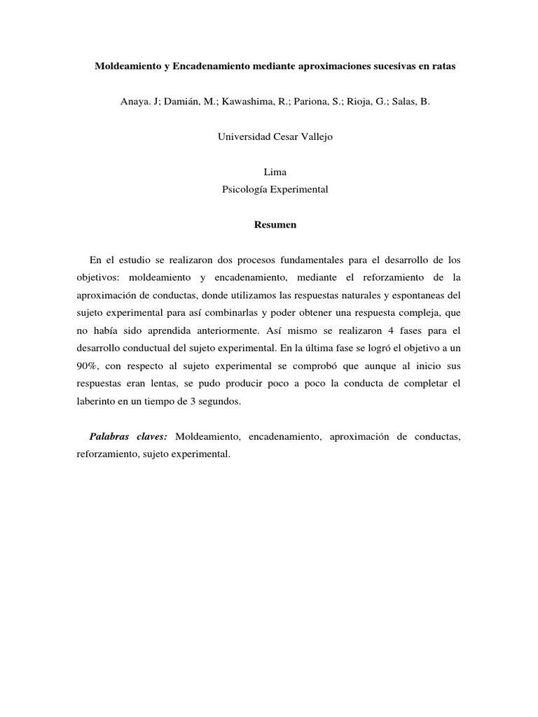 Comportamiento de La Rata | PDF | Acción (filosofía) | Conceptos ...