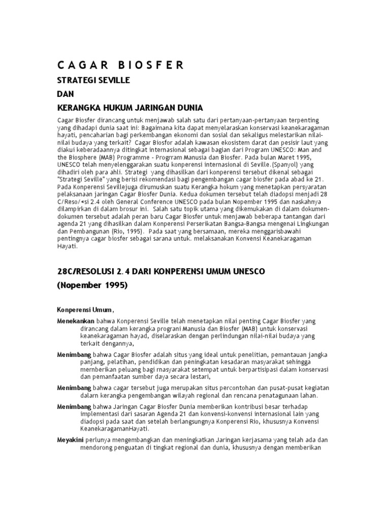 Cagar Biosfer | PDF
