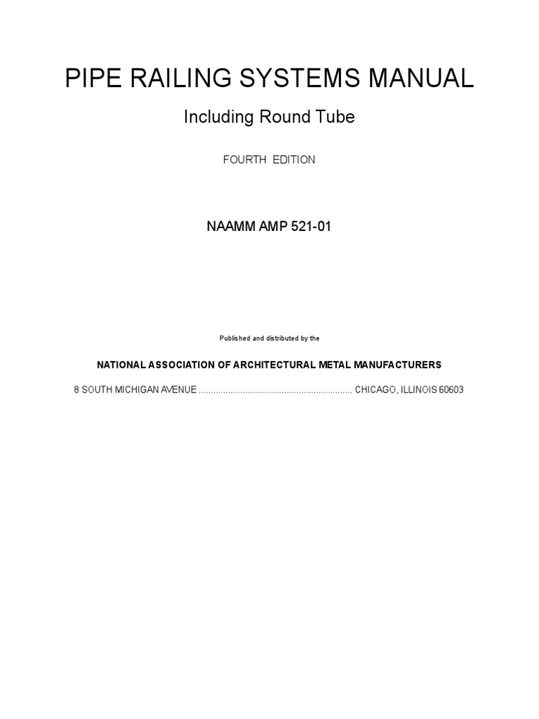 Final NAAMM Pipe Railing | PDF | Pipe (Fluid Conveyance) | Steel