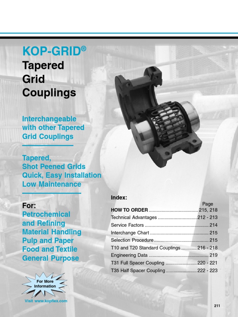 KOP-GRID Tapered Grid Couplings | PDF | Machines | Mechanical Engineering