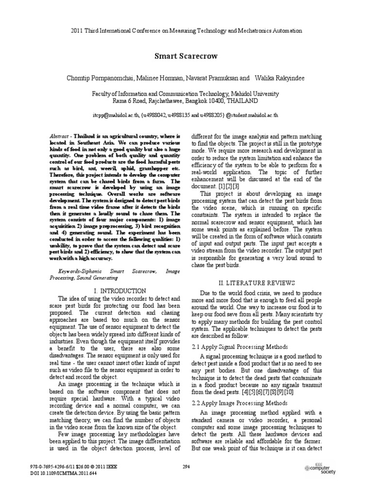 Smart Scarecrow | PDF | Areas Of Computer Science | Science