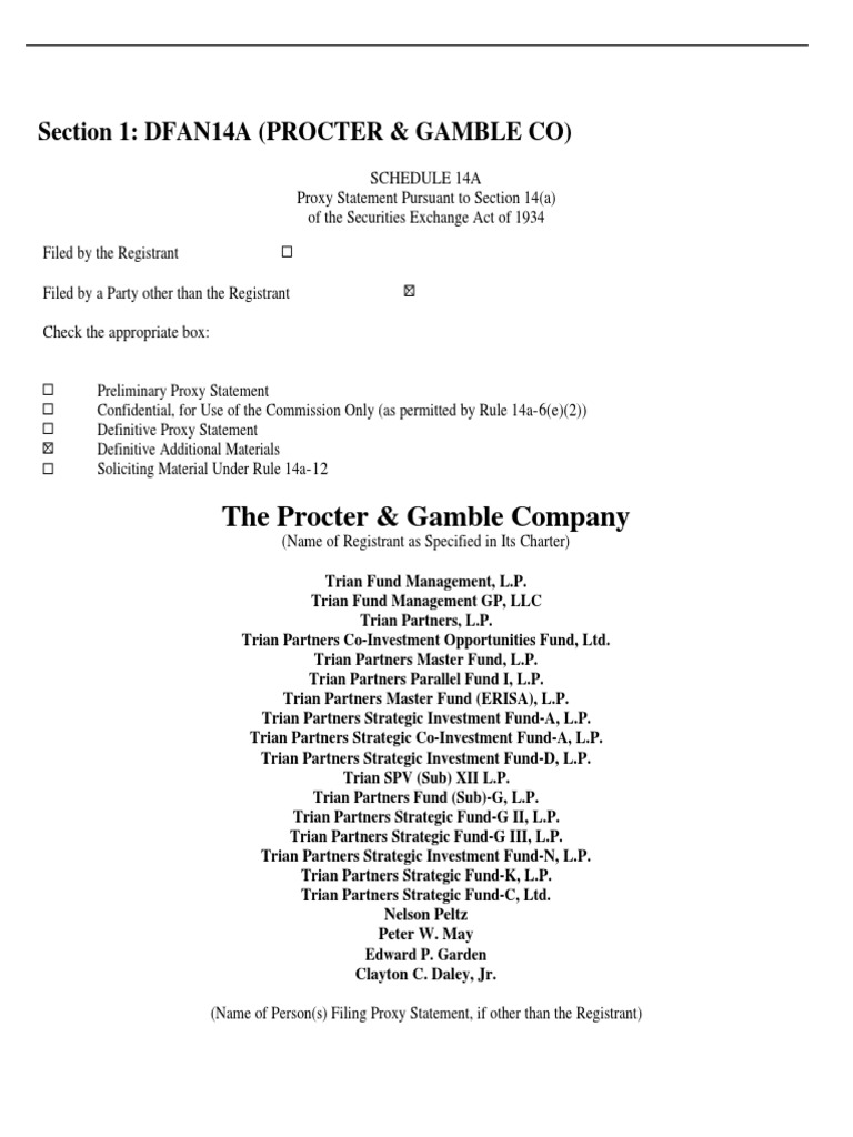 Trian Partners PG Presentation | PDF | Limited Partnership | Fee