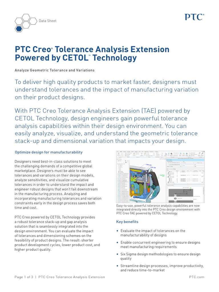 PTC Creo Tolerance Analysis Datasheet | PDF | Engineering Tolerance ...