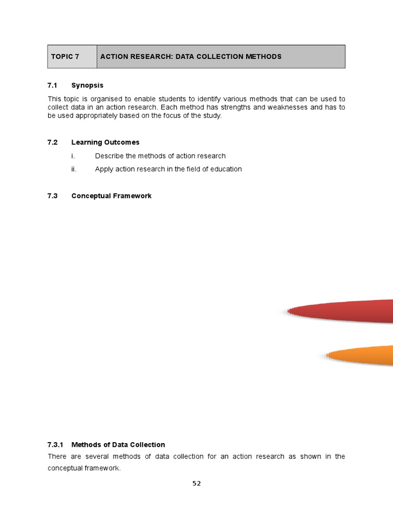 t7 Action Research Data Collection Methods | PDF | Interview | Question