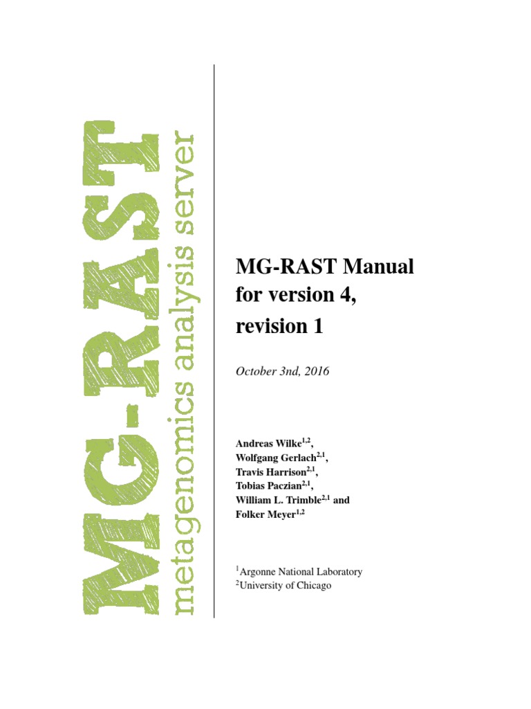 MG Rast Manual | PDF | Dna Sequencing | Application Programming Interface
