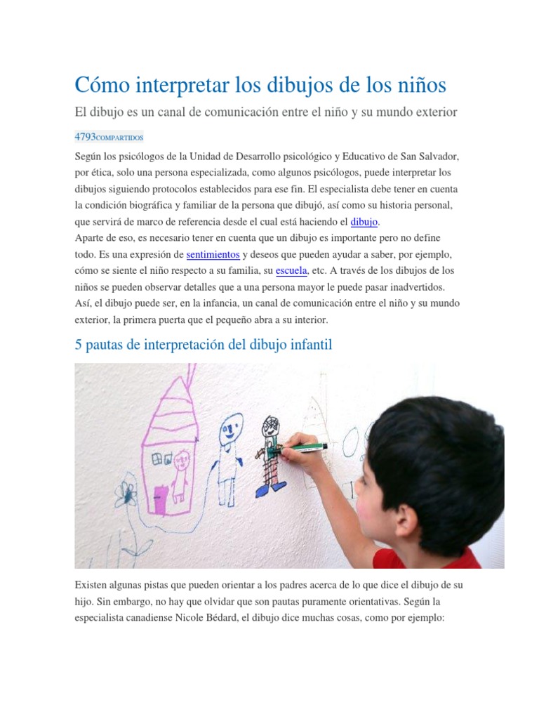 Cómo Interpretar Los Dibujos de Los Niños | Dibujo | Psicología