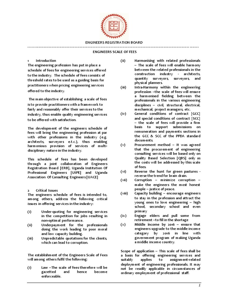 Engineers Scale of Fees 2015 | PDF | Procurement | Specification ...