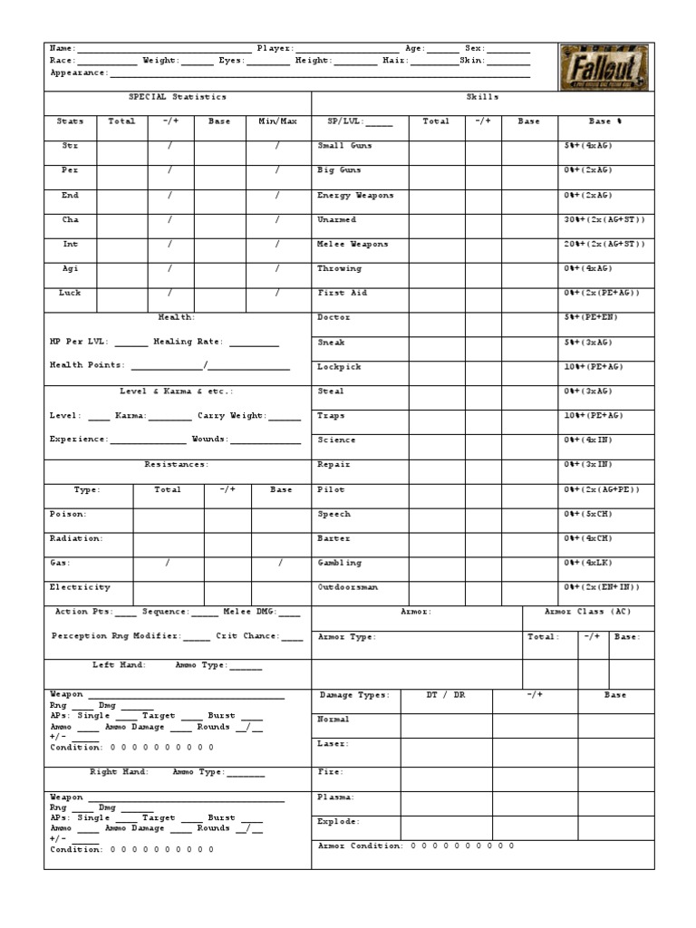 RPG Character & Vehicle Stats Sheet | PDF | Ammunition | Nature