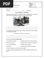 Avaliação de História e Geografia 3º Ano | PDF | Brasil | Portugal