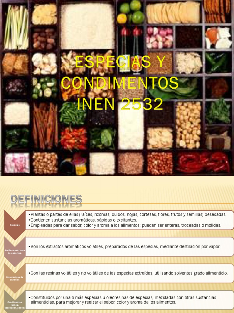 Especias y Condimentos: Definición y Usos | PDF | especia | sal