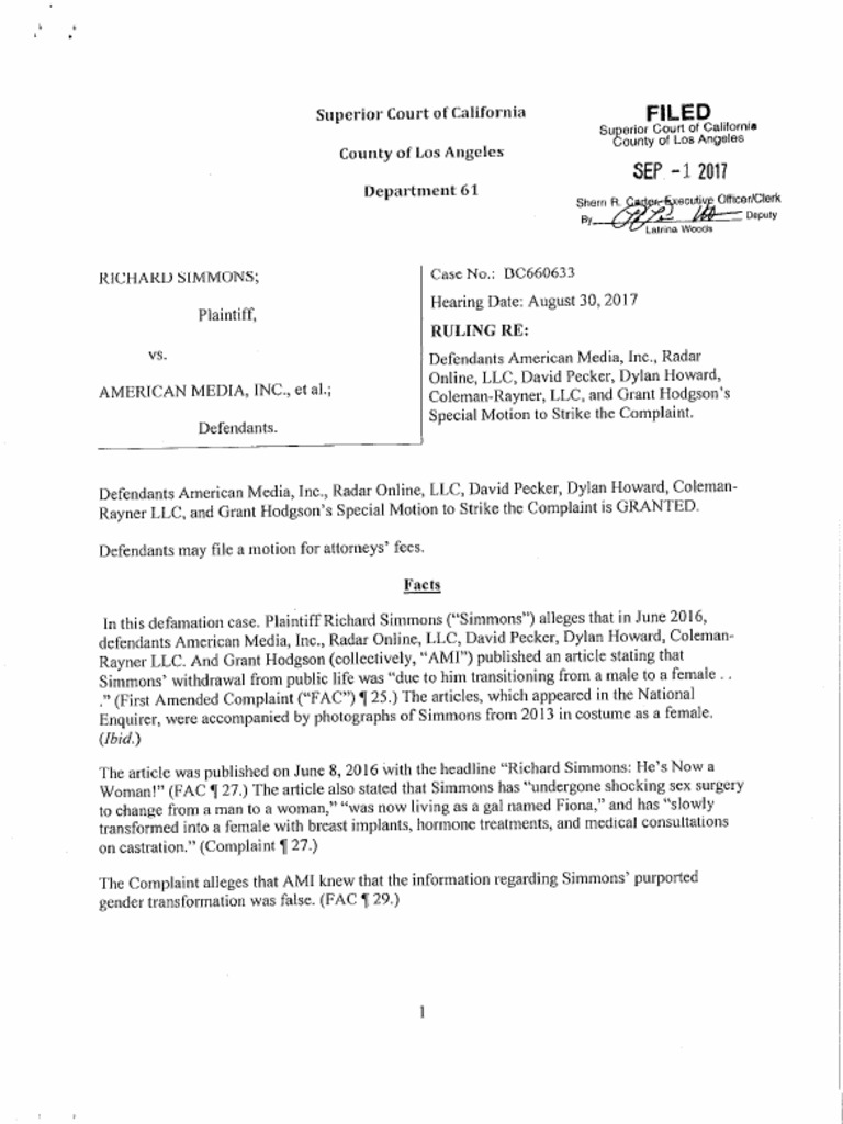 Simmons V AMI Ruling | PDF