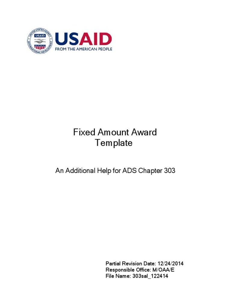 303sal USAID FAA Template | United States Agency For International ...