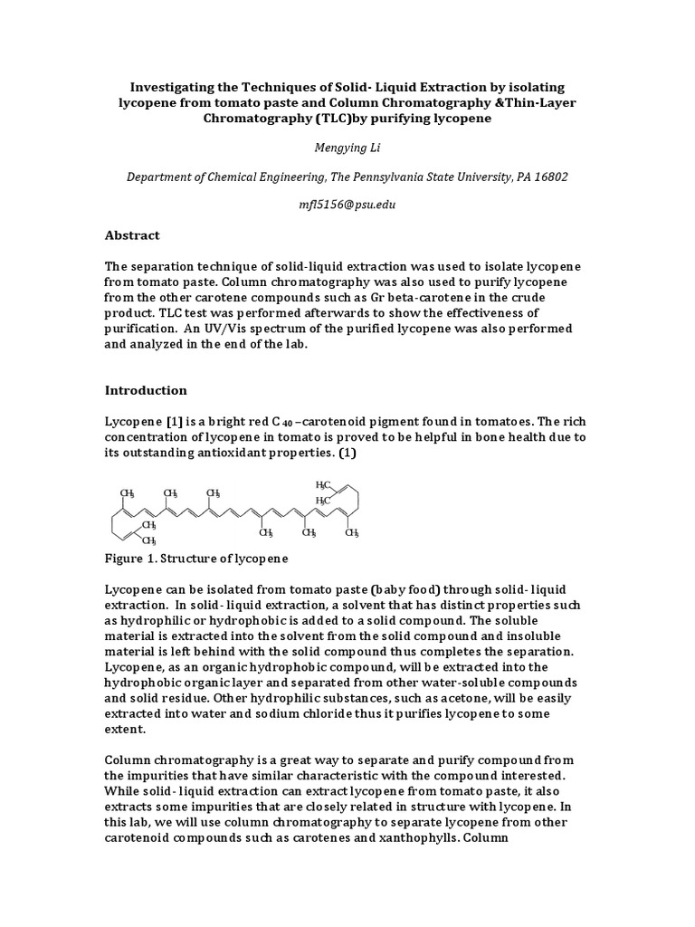 Food Science Lab Report | PDF | Thin Layer Chromatography | Chromatography