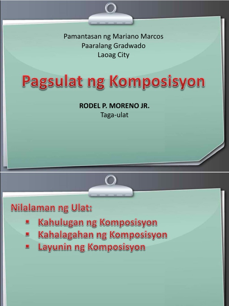 Pagsulat NG Komposisyon | PDF