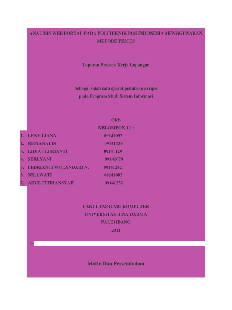 Analisis Web Portal Pada Politeknik Pos Indonesia Menggunakan Metode ...