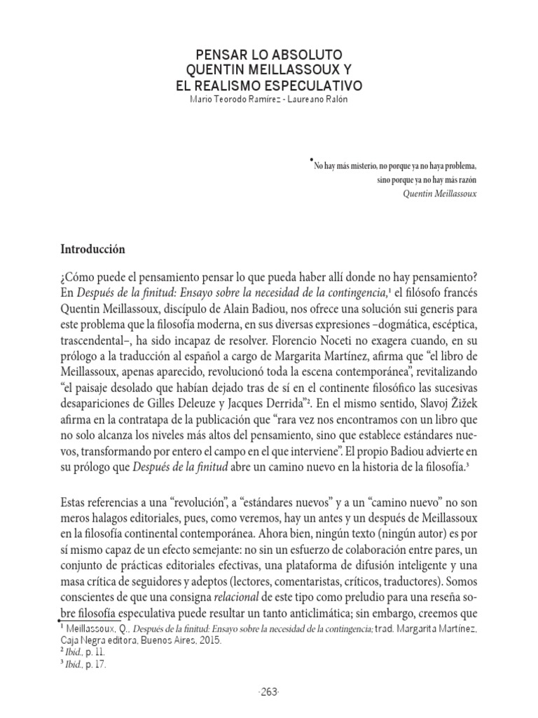 Pensar Lo Absoluto, QM y El Realismo Especulativo | PDF | Immanuel Kant ...