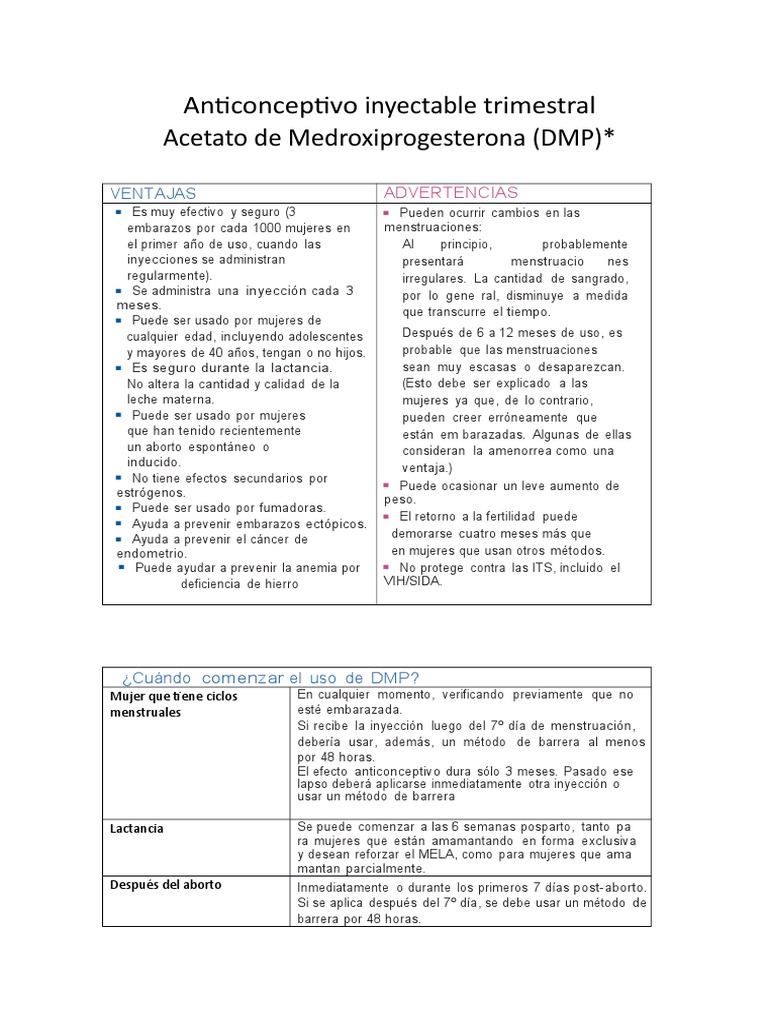 Anticonceptivo Inyectable Trimestral | PDF | Control de la natalidad ...