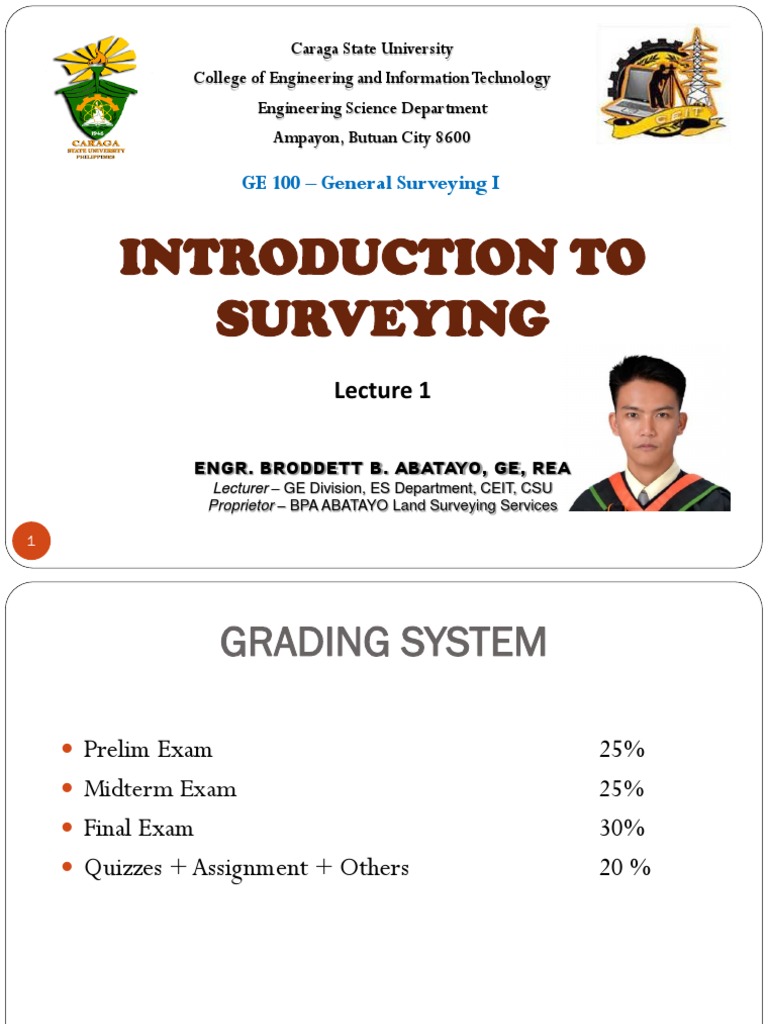 GE 100 General Surveying Lecture 1 | PDF | Accuracy And Precision | Error