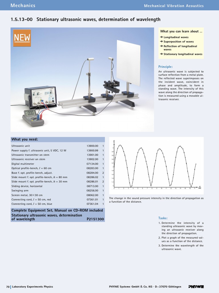 Stationary Ultrasonic Waves, Determination of Wavelength | PDF | Waves ...