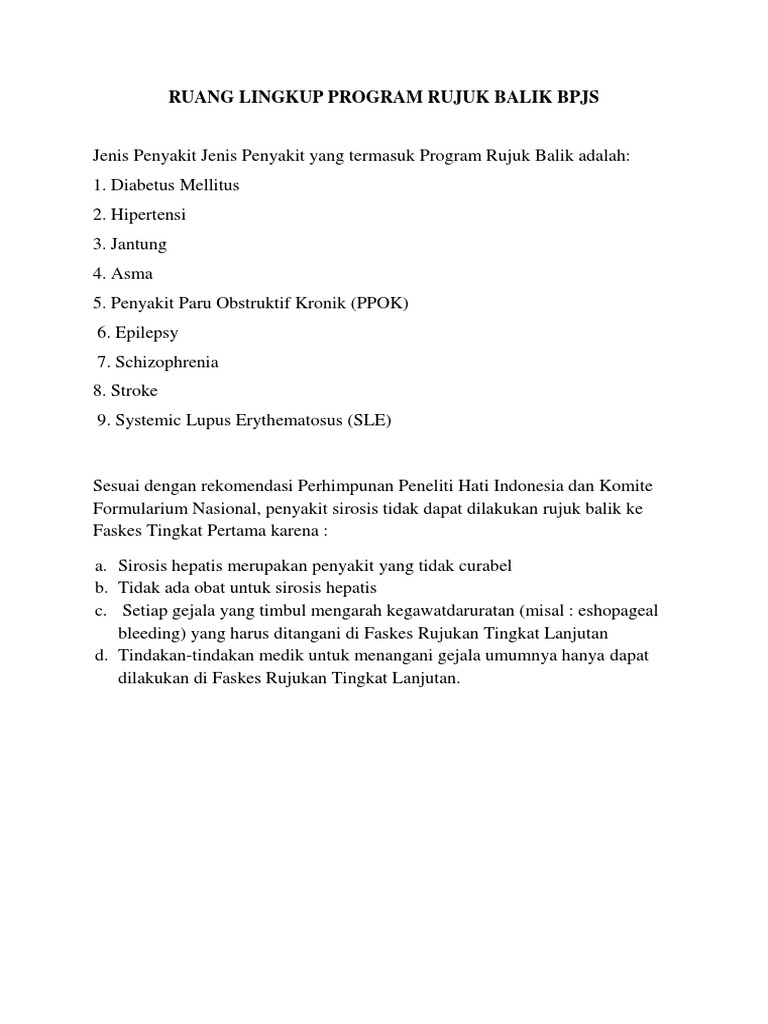 Ruang Lingkup Program Rujuk Balik BPJS | PDF | Sains & Matematika