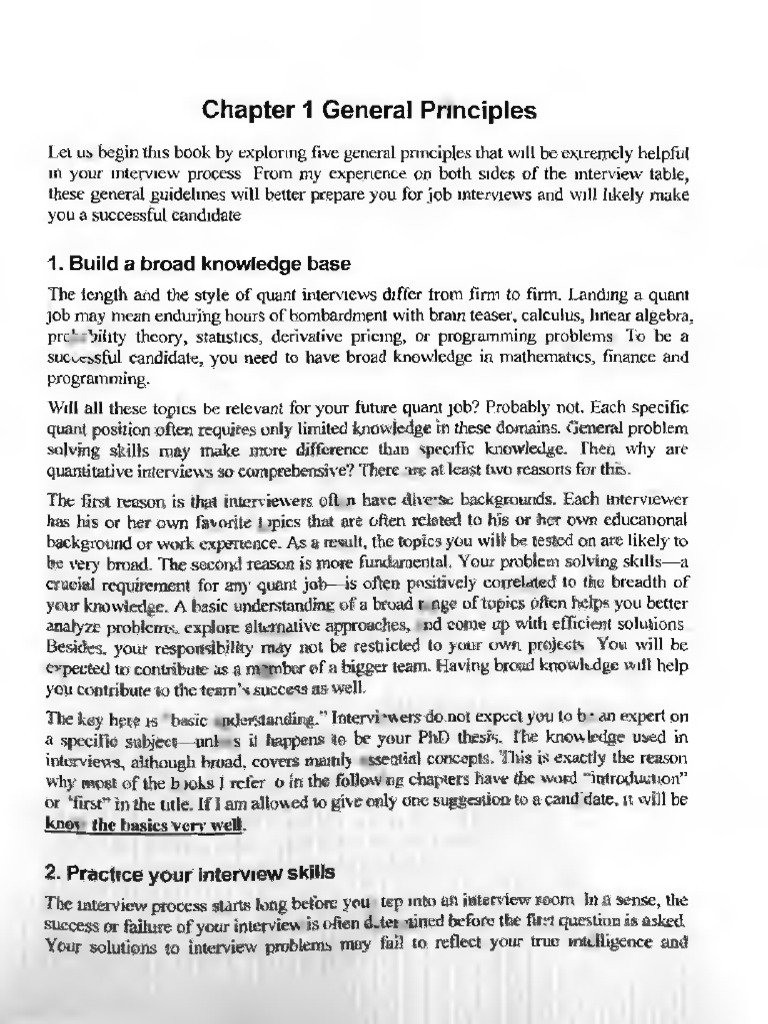 A Practical Guide To Quantitative Finance Interviews | PDF