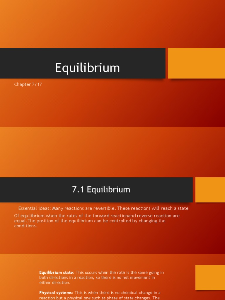 Equilibrium Power Point | PDF | Chemical Equilibrium | Chemical Reactions