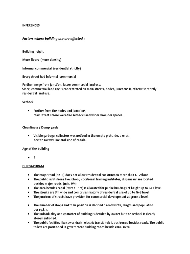 Factors Where Building Use Are Effected:: Inferences | PDF