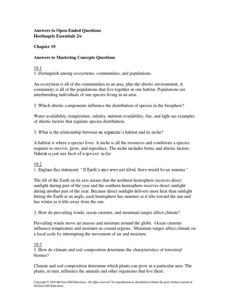ch19 Answerkey Hoefnagels2e | PDF | Ecosystem | Soil