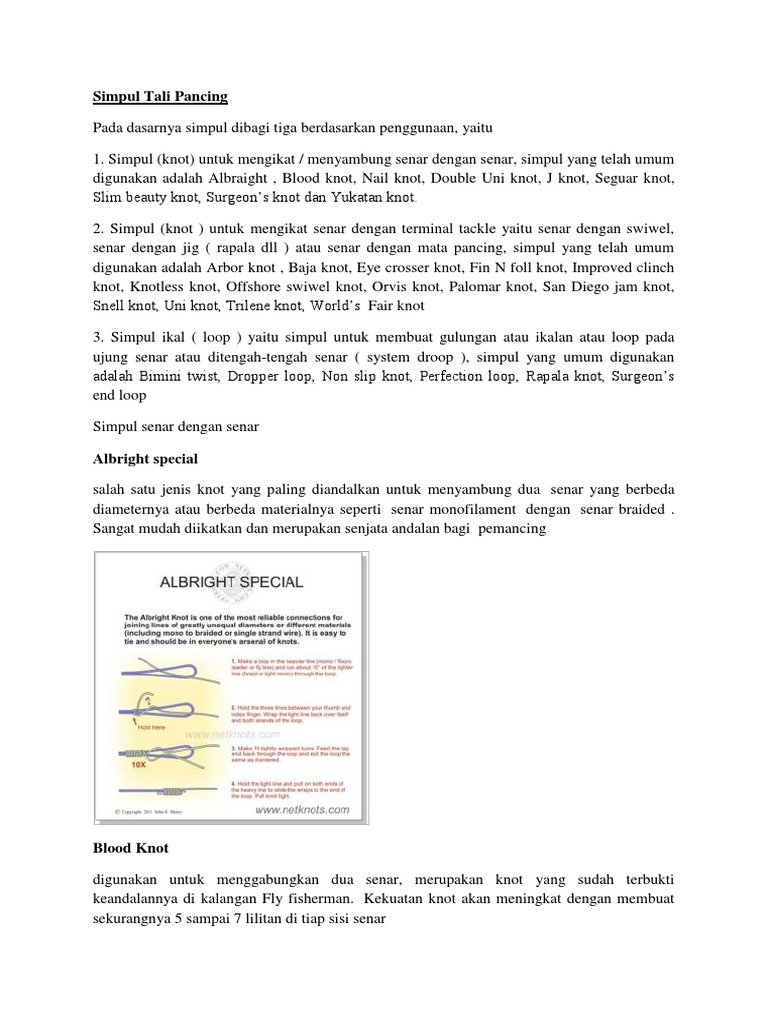 Tugas Kelompok THT 2 Simpul Tali Pancing | PDF