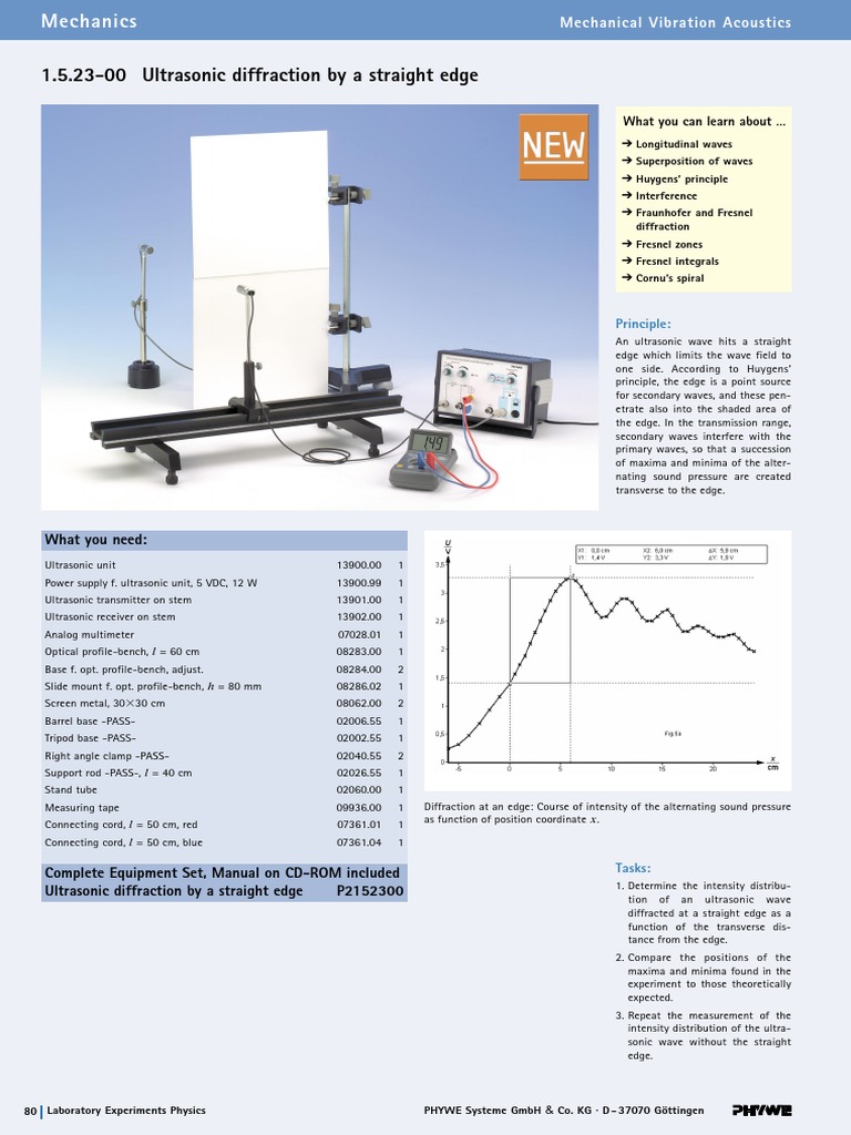 Ultrasonic Diffraction by A Straight Edge | PDF | Diffraction ...