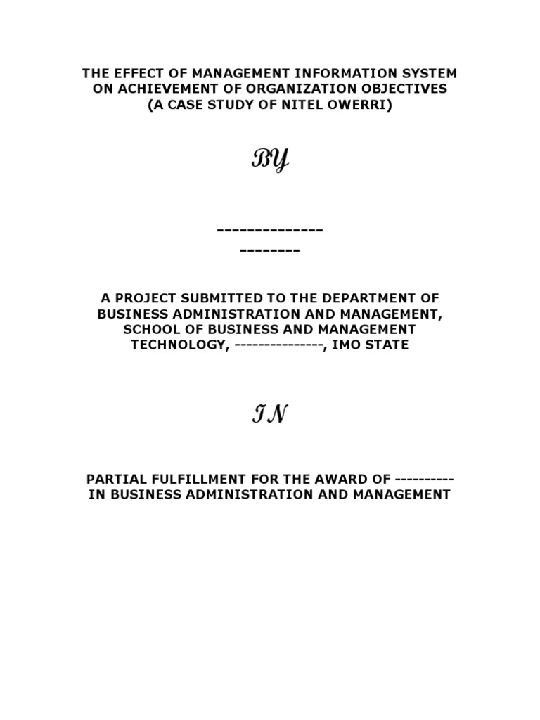 The Effect of Management Information System On Achievement of ...