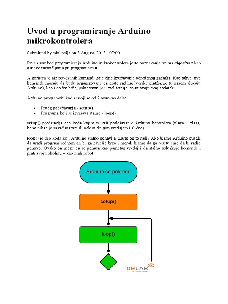 Uvod U Programiranje Arduino Mikrokontrolera | PDF