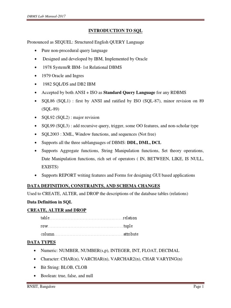 Dbms Manual | PDF | Relational Model | Relational Database