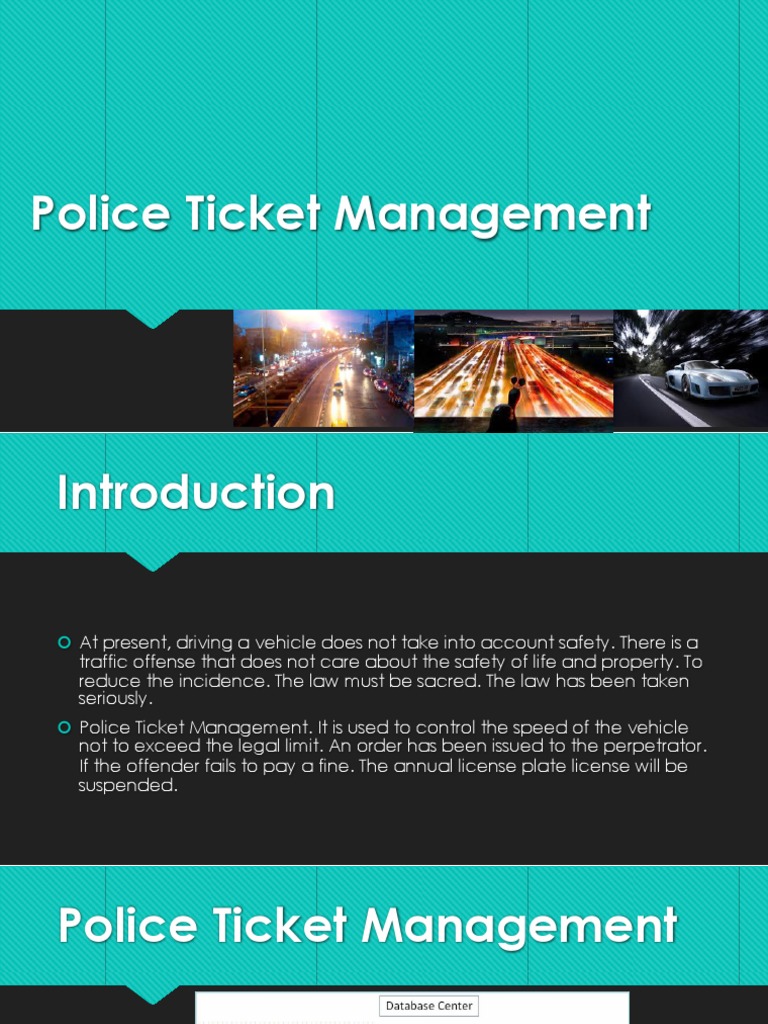 Police Ticket Management Overview | PDF
