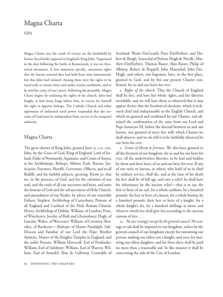 Magna Charta | PDF | Magna Carta | Baron