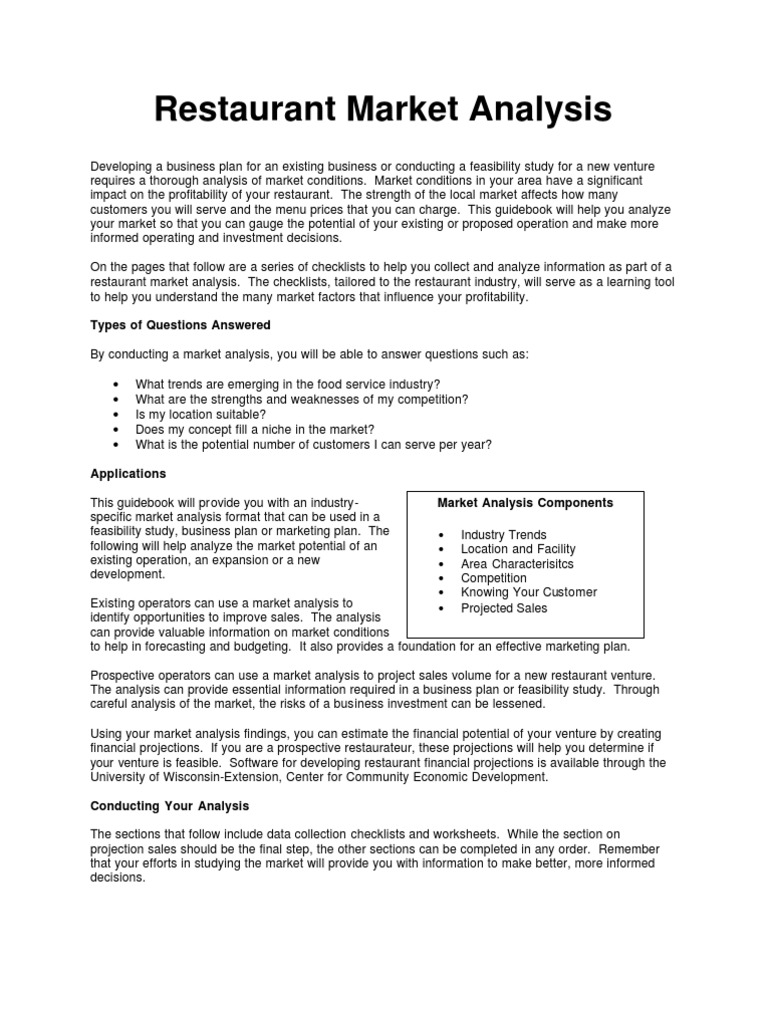 Restaurant Market Analysis Guide | PDF