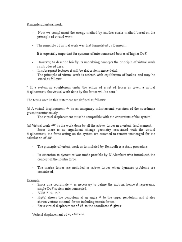 Principle of Virtual Work Explained | PDF | Natural Philosophy ...